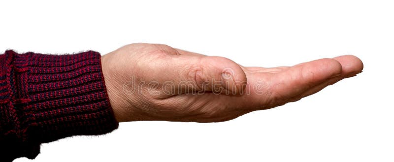 Stretched Male Hand on White Isolated Background_ Stock Image - Image ...