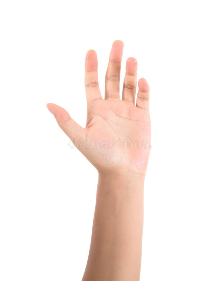 A Relaxed Hand Stretched Out in Front of a White Background Stock Photo - Image of people, sign ...