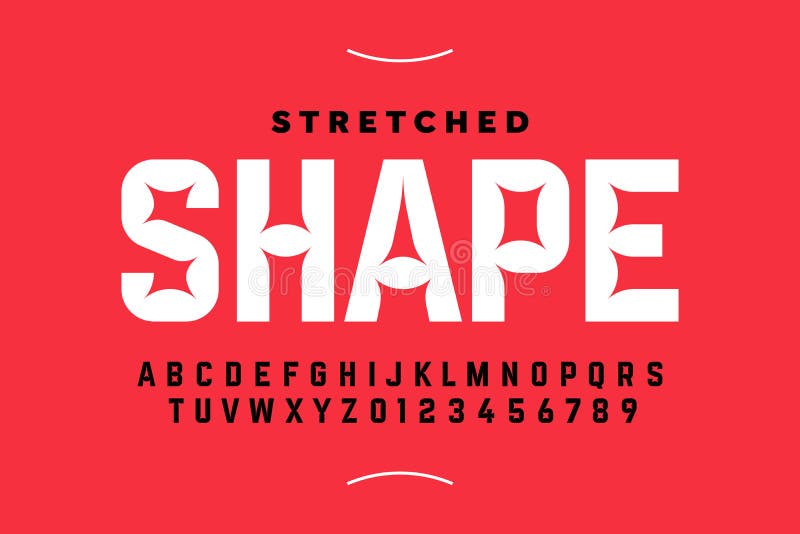 Stretched style font stock vector. Illustration of alphabetical - 191611296