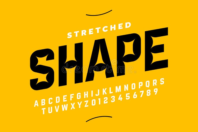 Stretched style font stock vector. Illustration of extended - 191611372