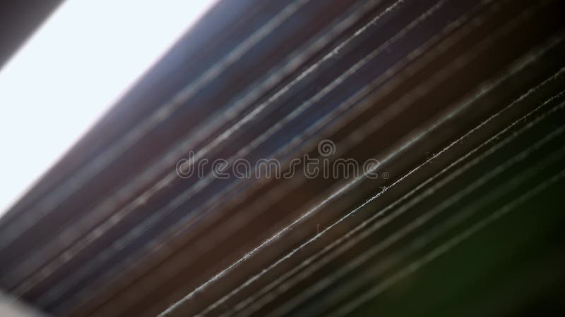 Stretched Threads. Close-up. Dyeing and Drying of Threads. Fabricating ...