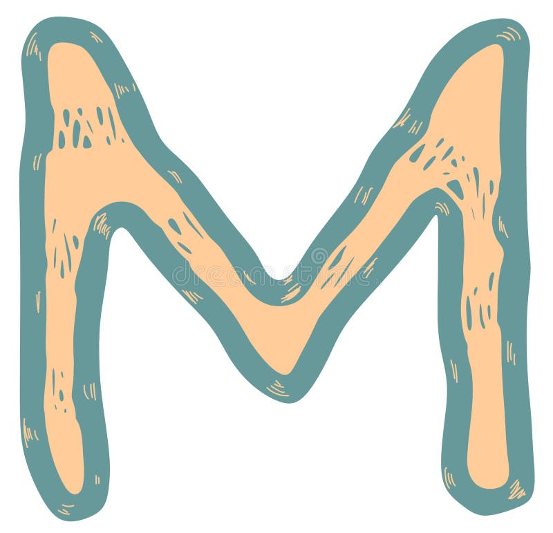 Stretched Vector Letter.Art Font. Stock Vector - Illustration of ...