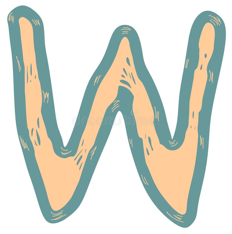 Stretched Vector Letter.Art Font. Stock Vector - Illustration of ...