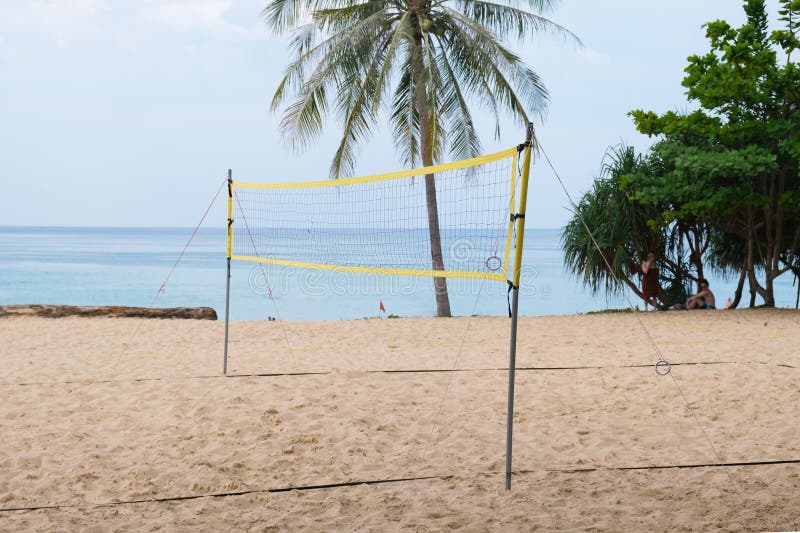 Stretched Volleyball Net for Playing on the Sandy Beach Stock Photo ...