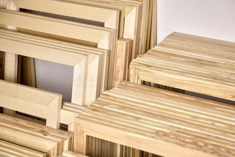 Stretcher Bars, Stack of Wooden Frames Stock Image - Image of gallery ...