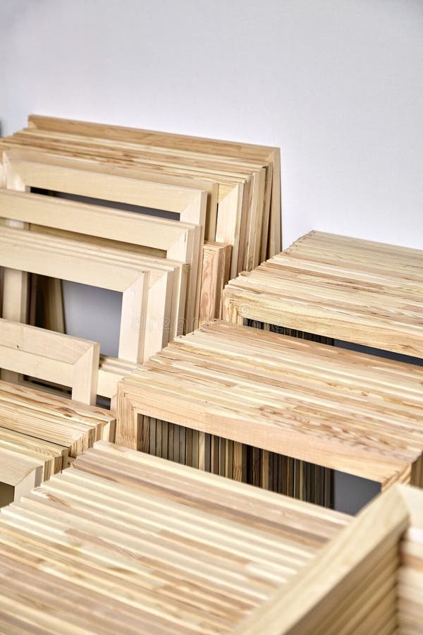 Stretcher Bars, Stack of Wooden Frames Stock Image - Image of timber ...