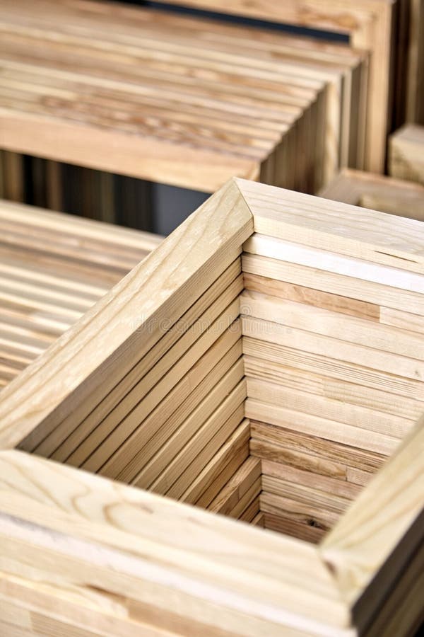 Stretcher Bars, Stack of Wooden Frames for Canvas Wrap Stock Photo ...