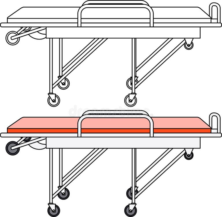 Stretcher Hand Drawn Outline Coloring Page Stock Vector - Illustration ...