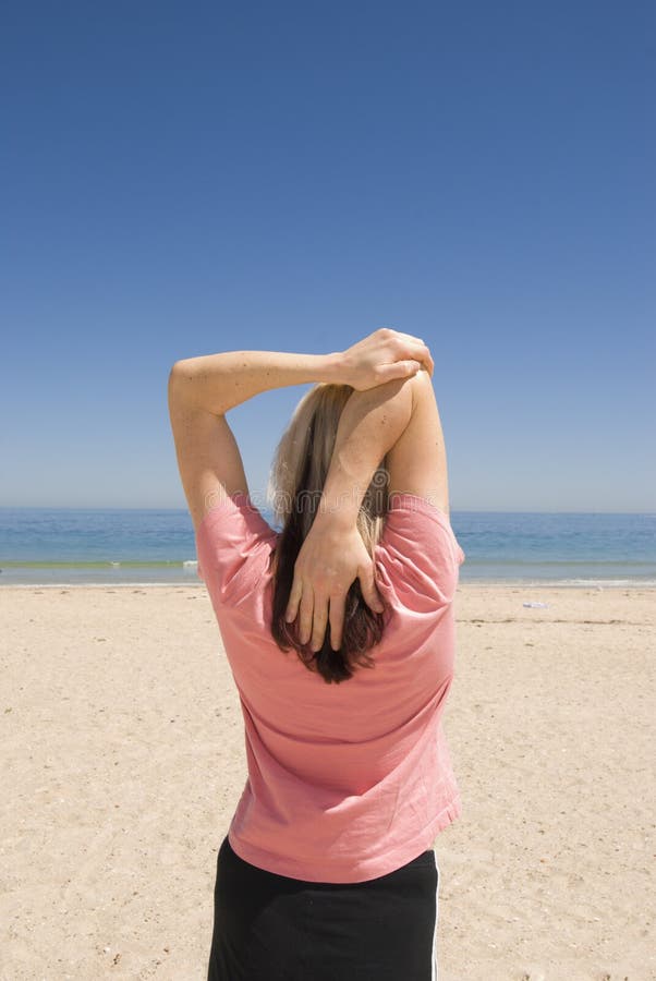 Stretching stock image. Image of water, ocean, summer - 6809063