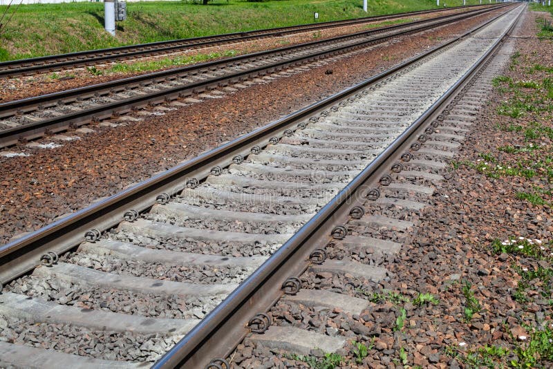 Stretching into the Distance Rails Stock Photo - Image of outdoor ...