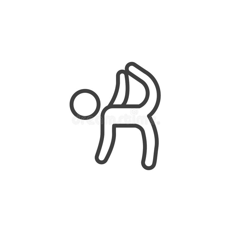Stretching Leg Exercise Outline Vector Icon. Thin Line Black Stretching ...