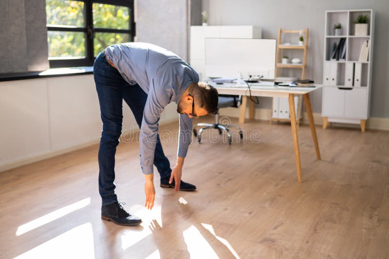 Stretching Exercise Standing in Front Stock Photo - Image of desk ...