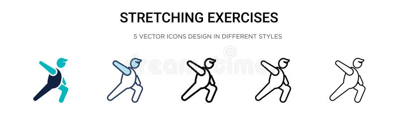Stretching Exercises Icon in Filled, Thin Line, Outline and Stroke ...