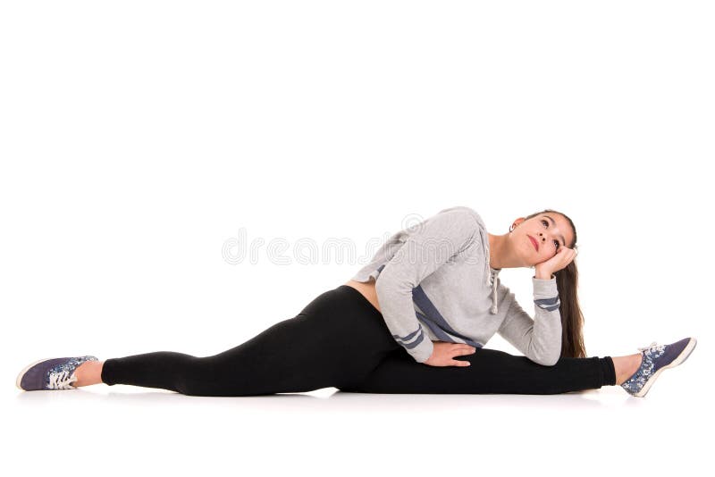 Stretching stock image. Image of active, girl, happy - 44658337