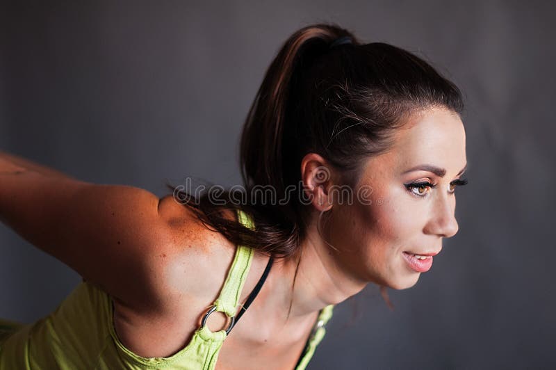 Stretching girl stock photo. Image of caucasian, background - 34989340