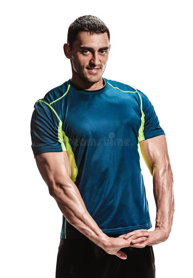 Stretching Hand Man Exercise Stock Image - Image of athlete, muscular ...