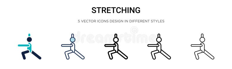 Stretching Icon in Filled, Thin Line, Outline and Stroke Style. Vector ...