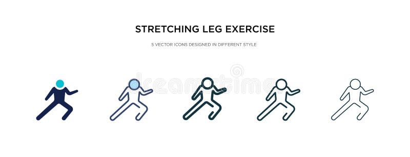 Stretching Leg Exercise Icon in Different Style Vector Illustration ...