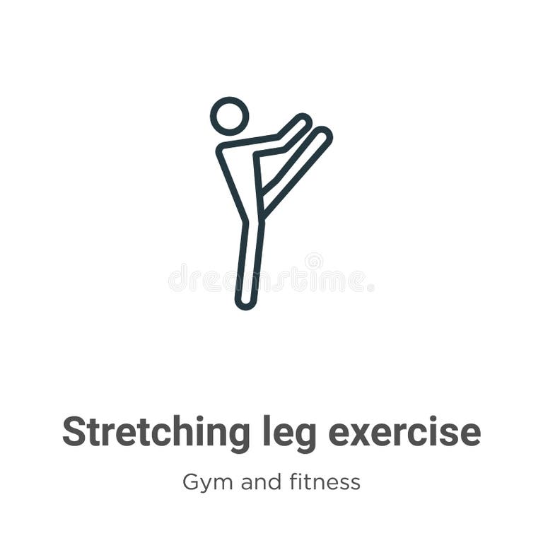Stretching Leg Exercise Outline Vector Icon. Thin Line Black Stretching ...