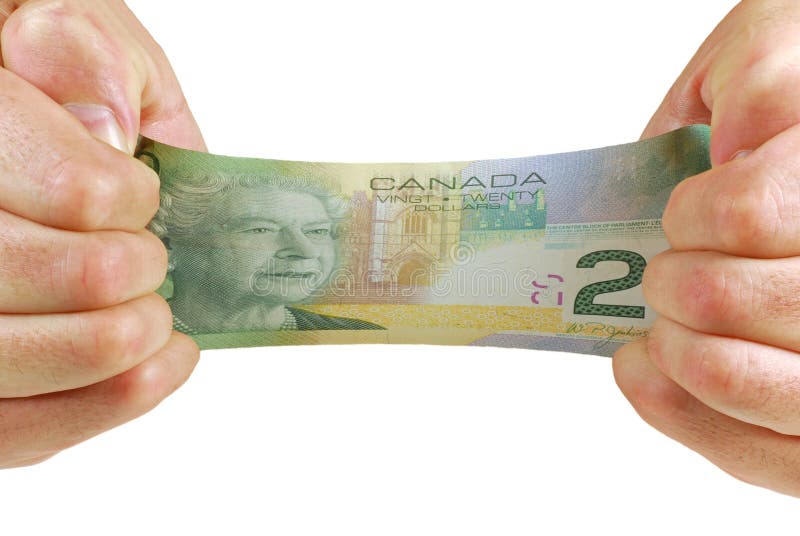 Stretching the Dollar with Pulled US Money Stretch Stock Photo - Image ...