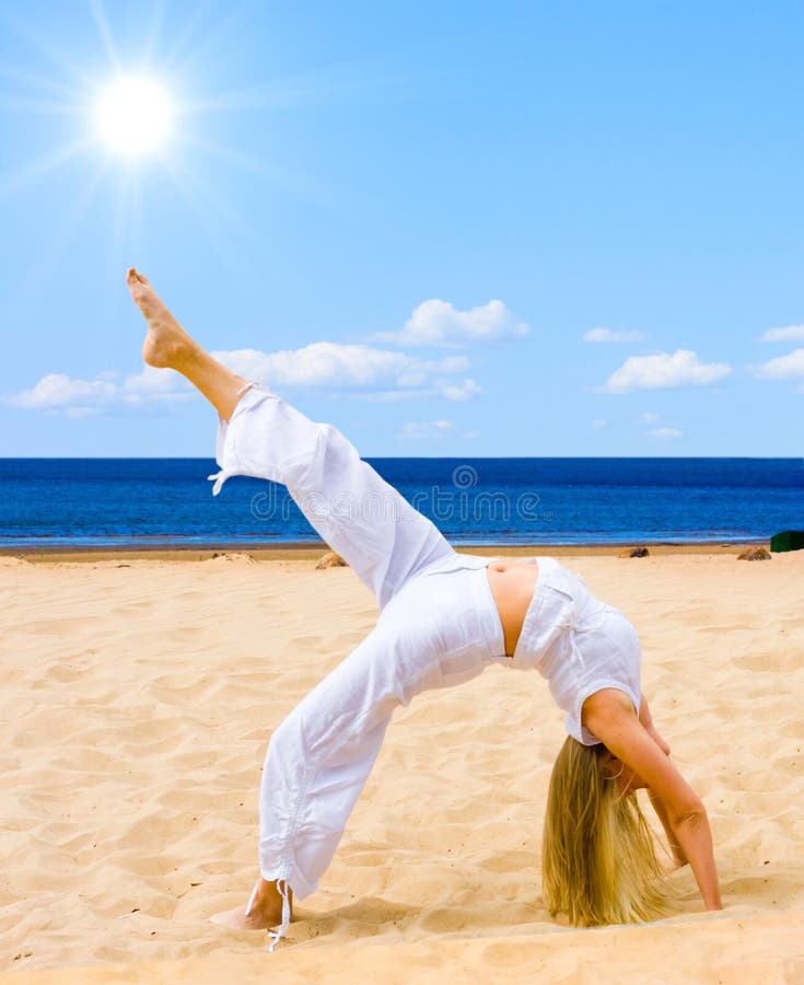 Stretching my body stock photo. Image of isolated, adult - 5846586