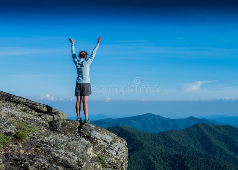 Stretching Over the Ridge Line Stock Image - Image of fresh, national ...