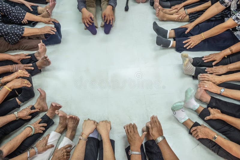 Stretching Postures of the Elderly Stock Image - Image of elderly ...