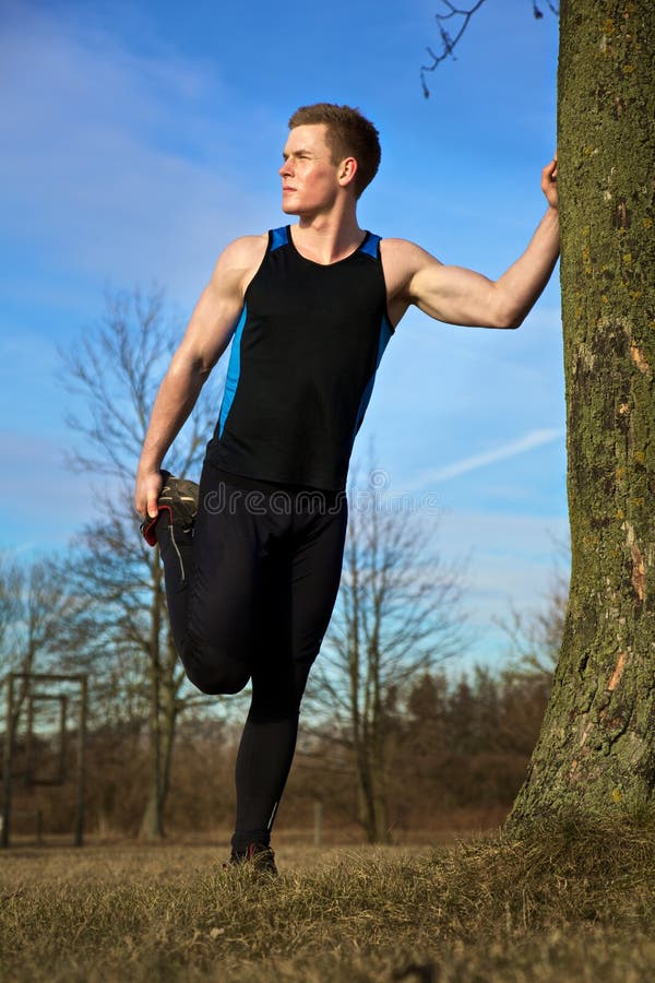 Stretching after workout stock photo. Image of human - 18902234