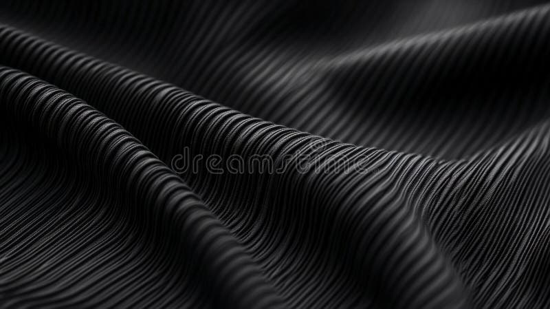 A Stretchy, Black Sports Fabric with a Ribbed Texture, Designed for ...