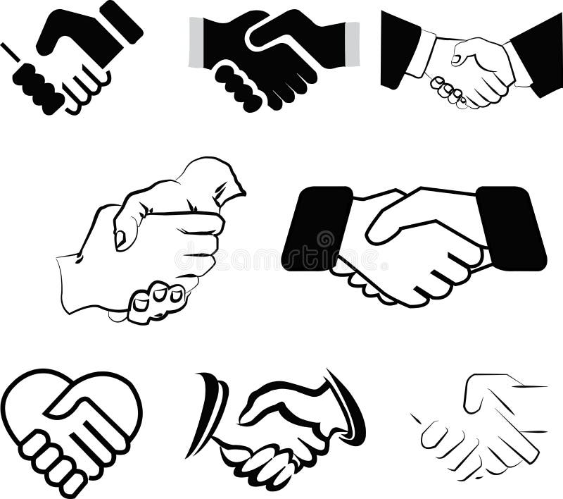 Stretta Di Mano Di Vettore Di Marchio Di Riunione Illustrazione ...