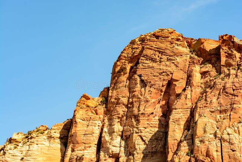 Striated mountain Zion stock image. Image of park, travel - 102912577