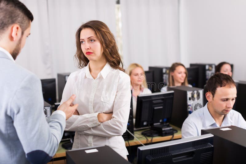 Strict Boss and Crying Clerk Stock Photo - Image of head, faces: 58819296