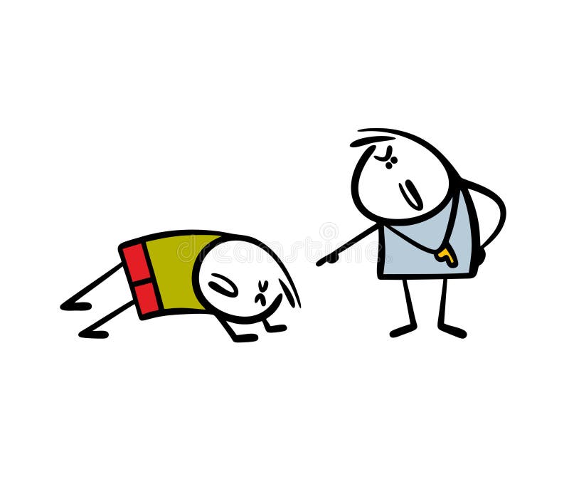 Strict Coach with a Whistle Trains Weak Athlete, Prepares for ...