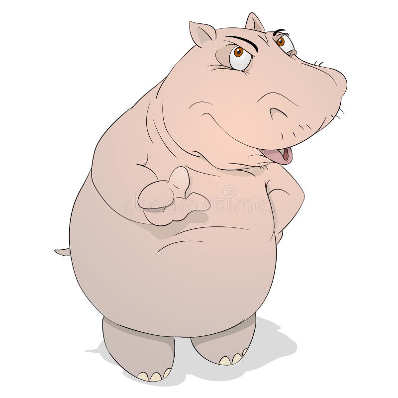 Strict dad hippo stock vector. Illustration of love - 101502975