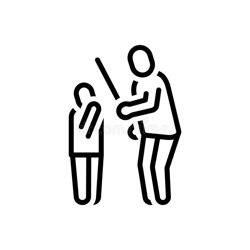 Black Line Icon for Strict, Scared and Behavior Stock Vector ...