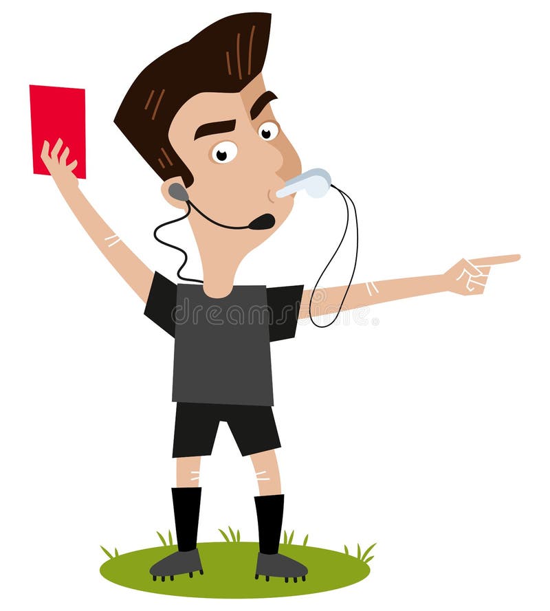 Football Referee Blowing Whistle