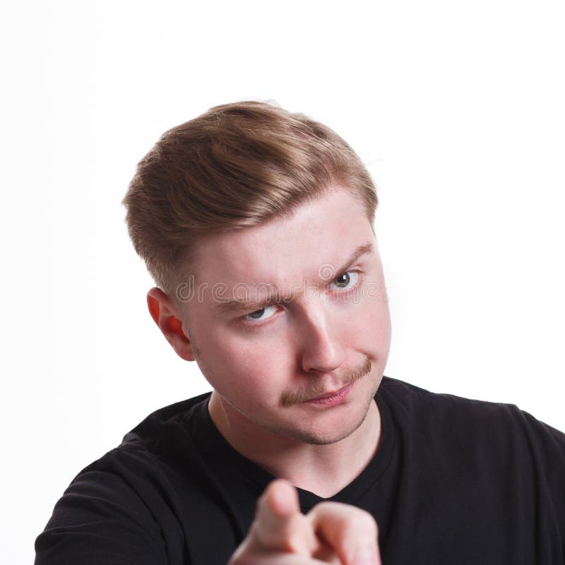 Strict Man Gesturing with Index Finger on You Stock Image - Image of ...