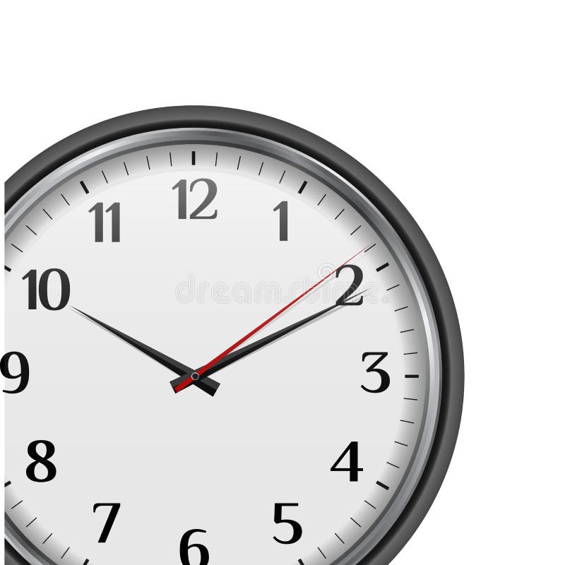 Strict Office Clock Face. Flat Vector Illustration Isolated on White ...