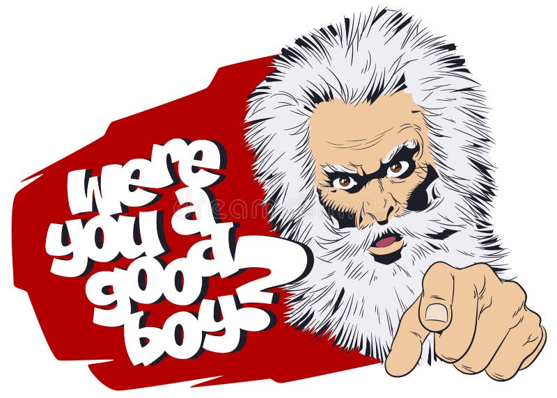 Strict Santa Points His Finger. Vector Illustration Stock Vector ...