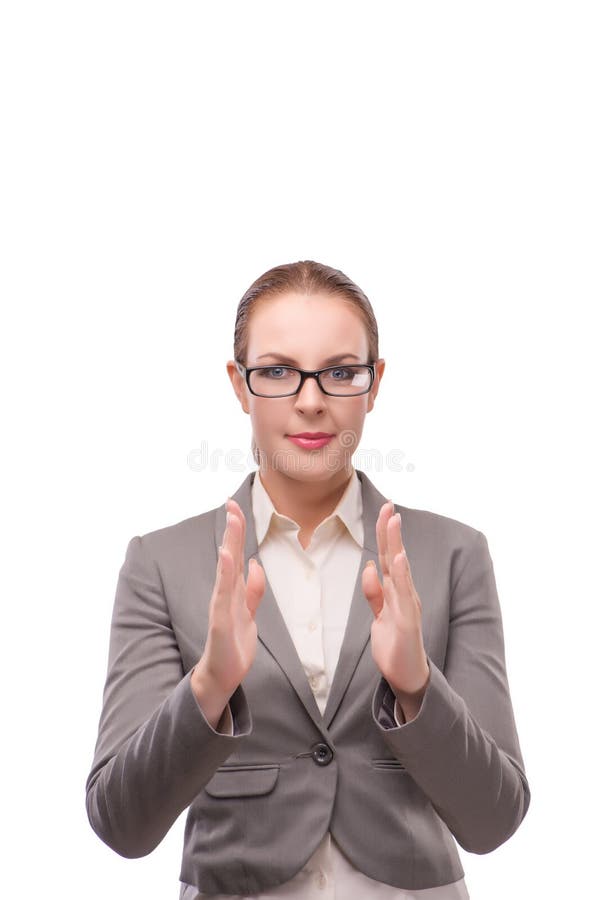 The Strict Serious Businesswoman Isolated on White Stock Image - Image ...