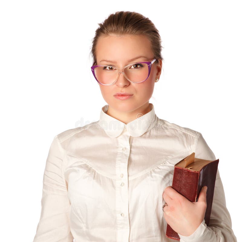 Strict Teacher With Big Book Royalty Free Stock Photography - Image ...