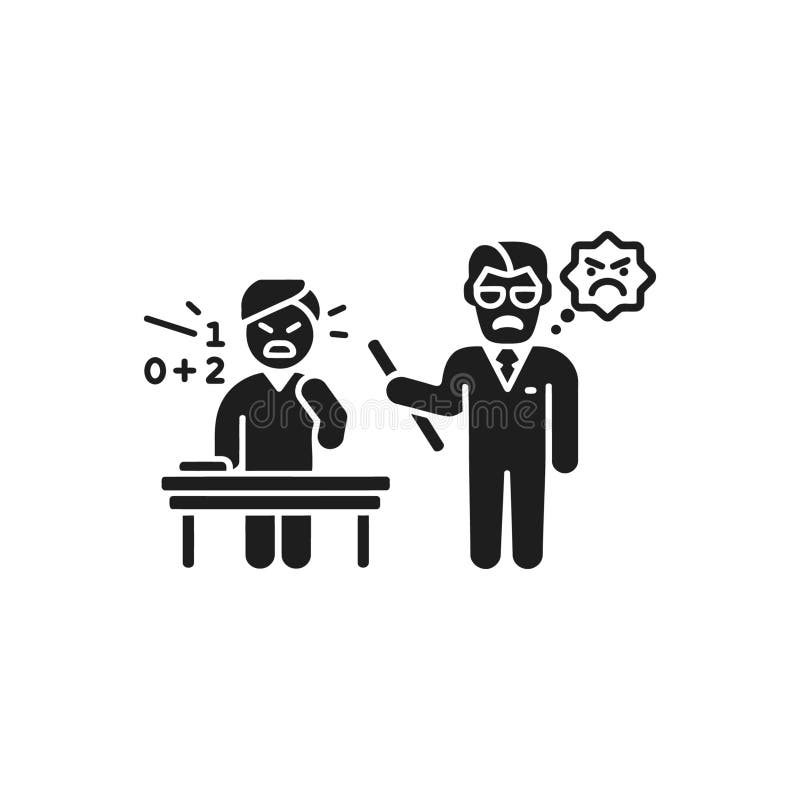 Strict Teacher Punishment Icon Stock Vector - Illustration of sign ...
