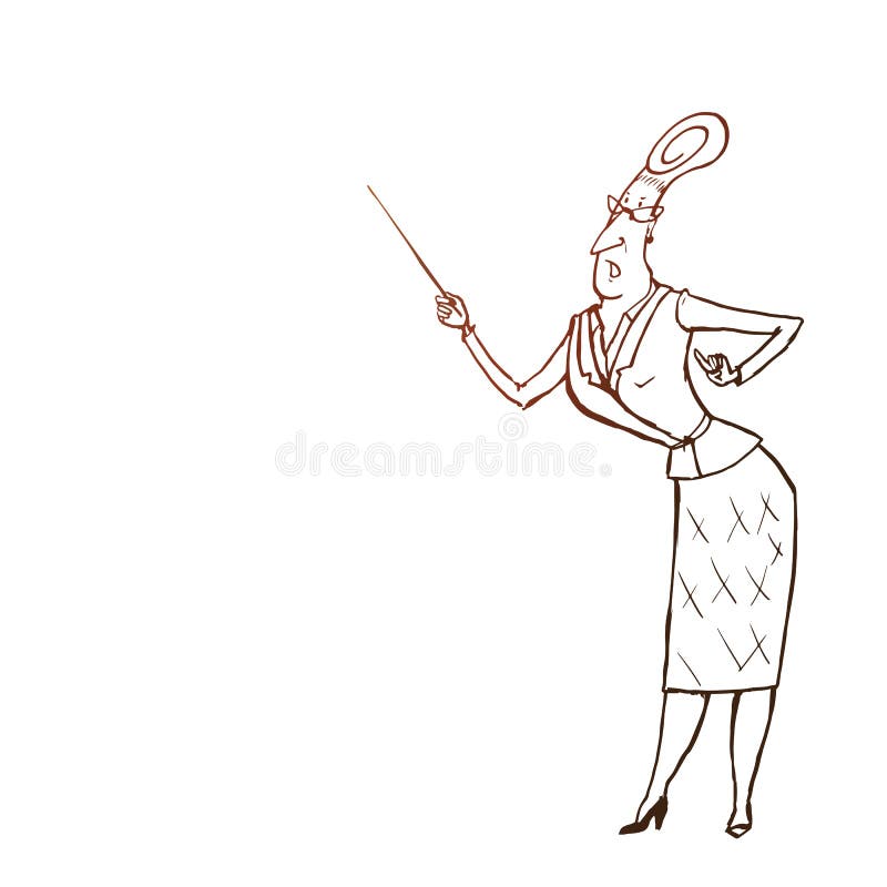 Strict Teacher Vector Sketch Stock Vector - Illustration of drawing ...