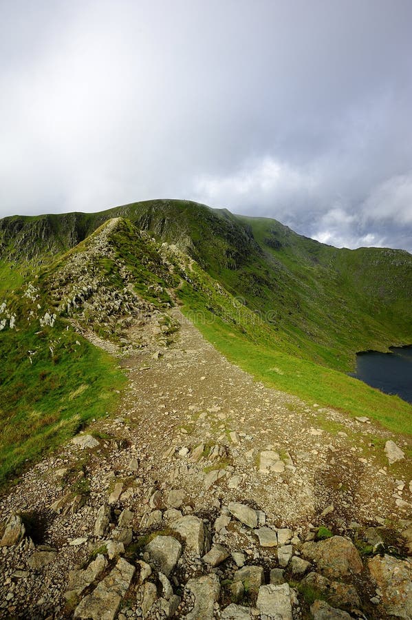 Striding Edge and Helvellyn Stock Photo - Image of pond, stones: 66310984