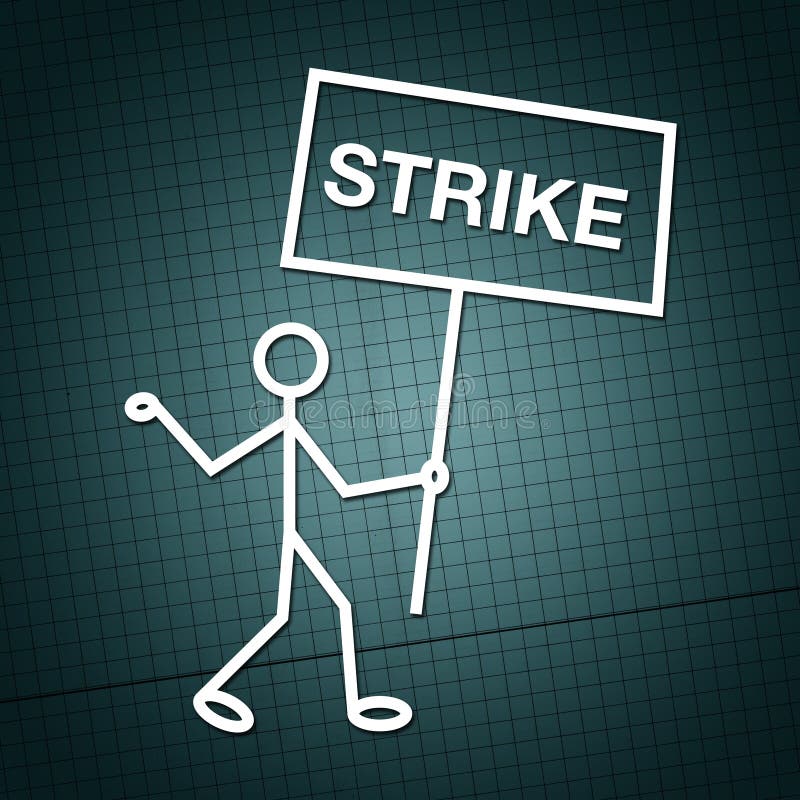 Stick Figure or Man on Strike Stock Vector - Illustration of demand ...