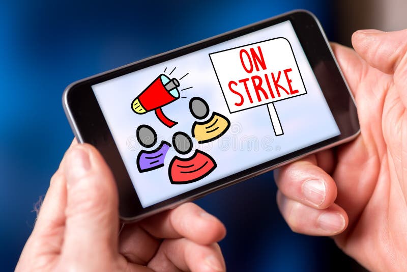 On Strike Concept on a Smartphone Stock Photo - Image of smartphone ...
