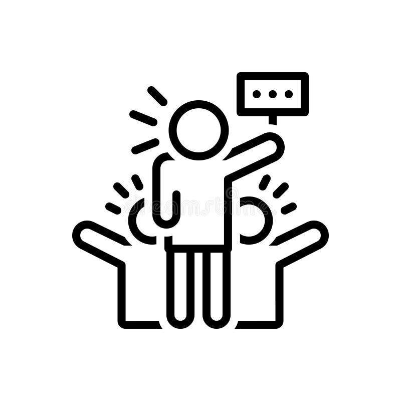 Black Line Icon for Strike, Rally and Manifestation Stock Vector ...