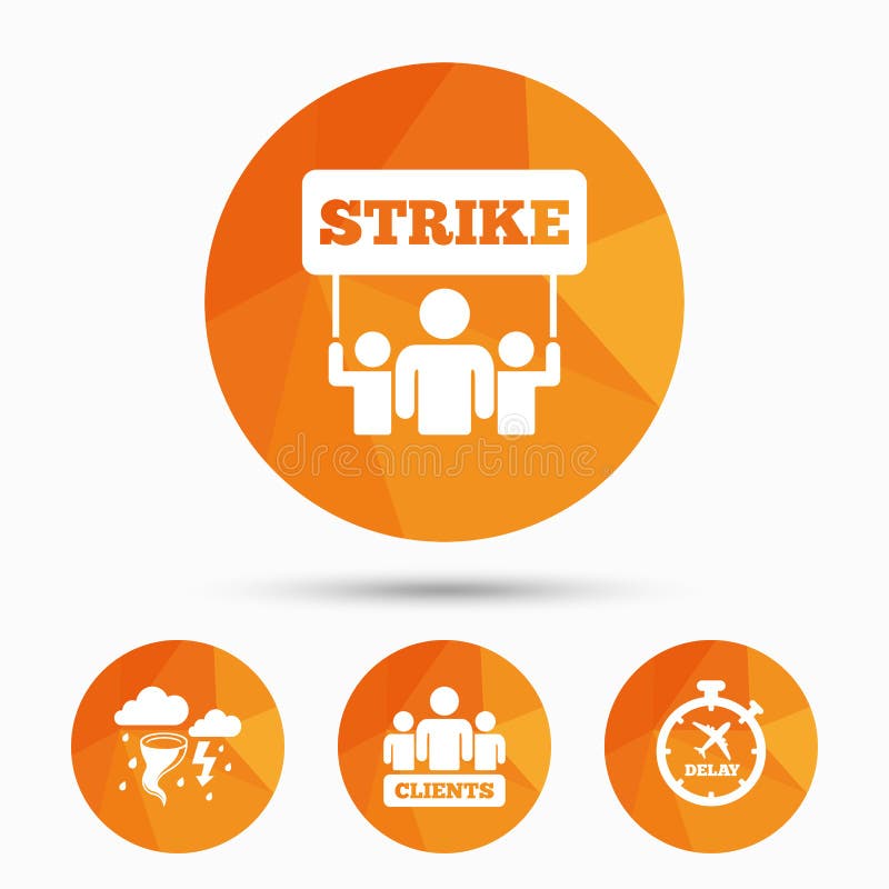 Strike Icon. Storm Weather and Group of People. Stock Vector ...