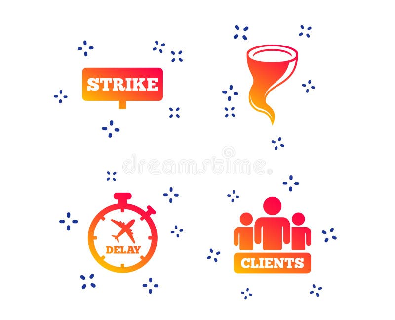 Strike Icon. Storm Weather and Group of People. Vector Stock Vector ...