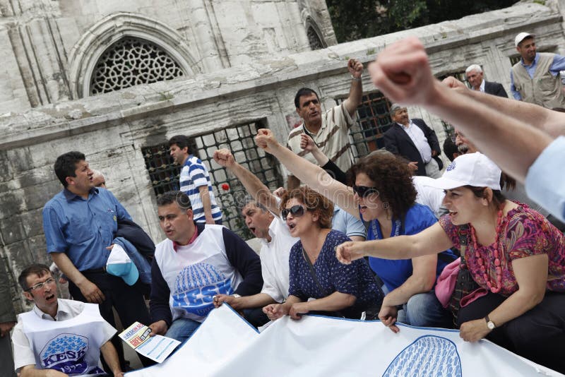Strike in Istanbul,Turkey editorial stock image. Image of servant ...